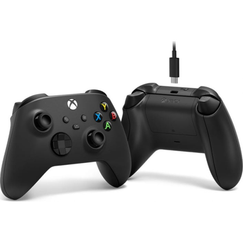 Microsoft Xbox Wireless Controller + USB-C Cable Black Gamepad Analogue ...